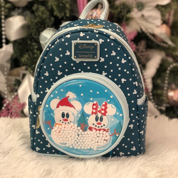 Loungefly | Bags | Loungefly Mickey Minnie Christmas Mini Backpack ...